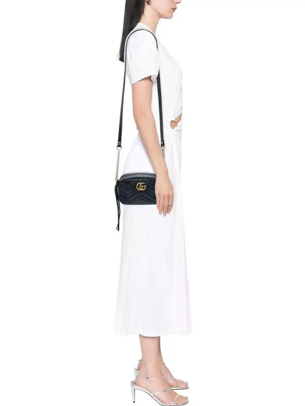 Gucci Mini Gg Marmont Matelasse Leather Crossbody Bag - Black