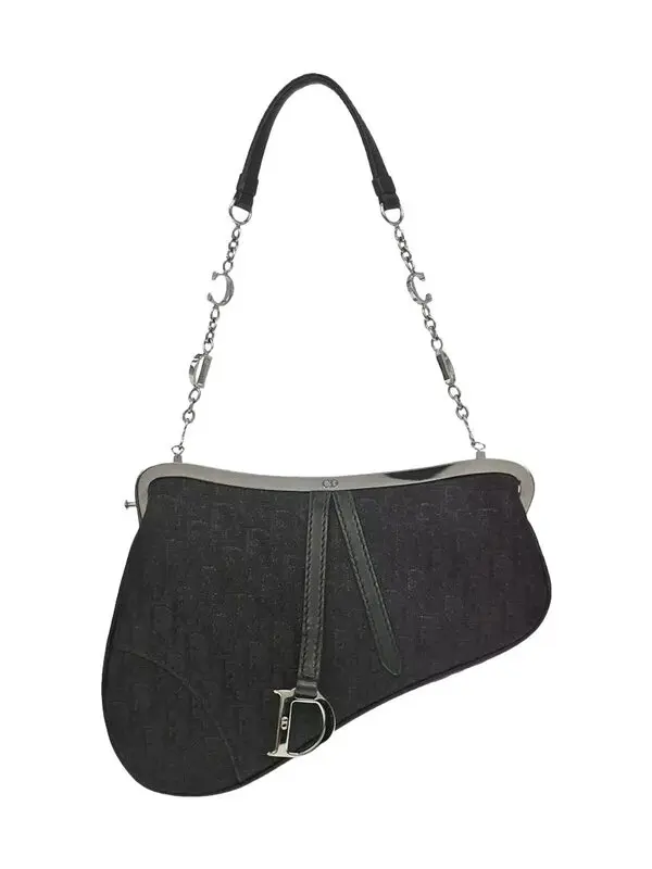 Dior 2003 Trotter Saddle Shoulder Bag - Black