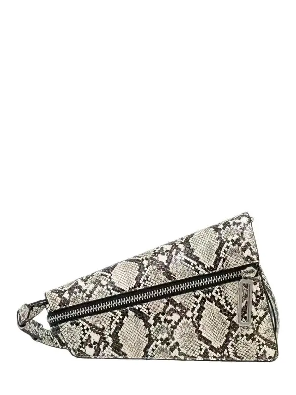 Sisley Snakeskin-effect Asymmetric Shoulder Bag - Neutrals