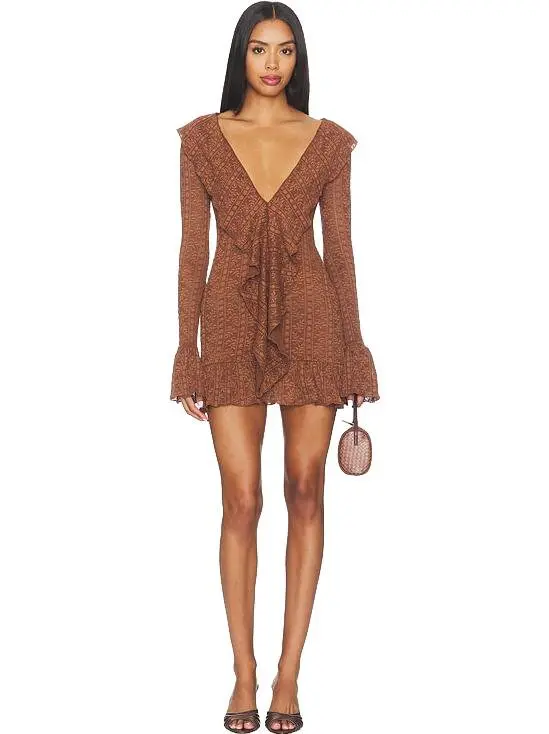 MORE TO COME Breina Mini Dress In . Also - Brown