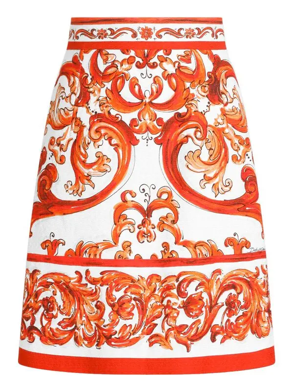 Dolce & Gabbana Majolica-print A-line Miniskirt - Multicolor