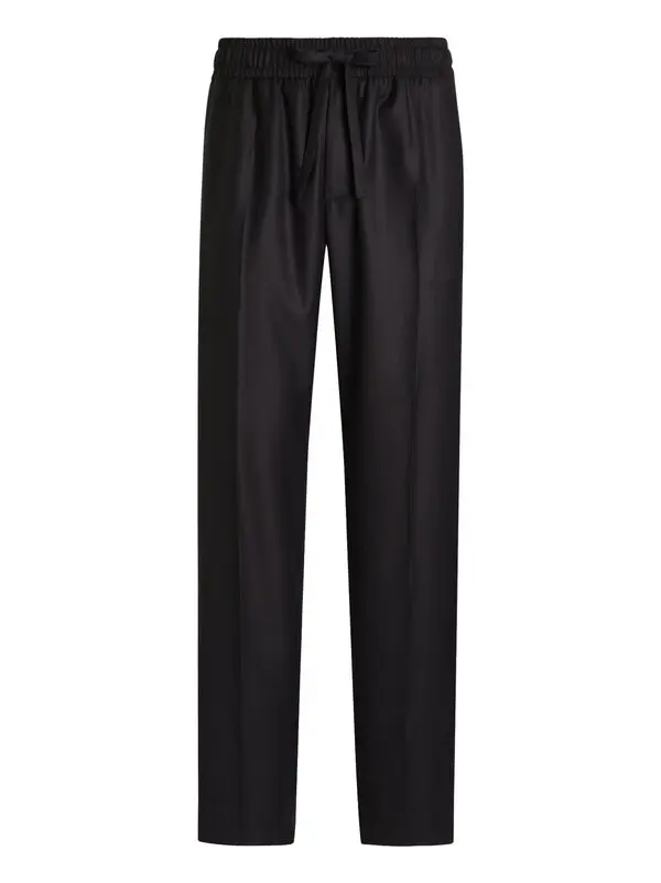 Dolce & Gabbana Bird's Eye Wool Jogging Trousers Pants And Shorts - Multicolor