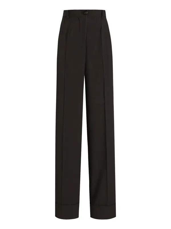 Dolce & Gabbana Flared Woolen Pants Pants And Shorts Wool - Black
