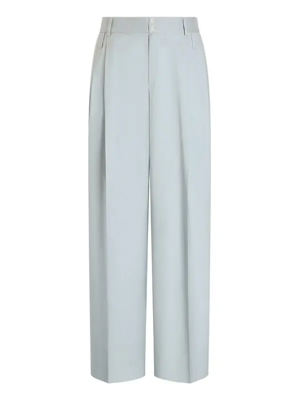Dolce & Gabbana Shantung Viscose Trousers Pants And Shorts Light Blue - Azure