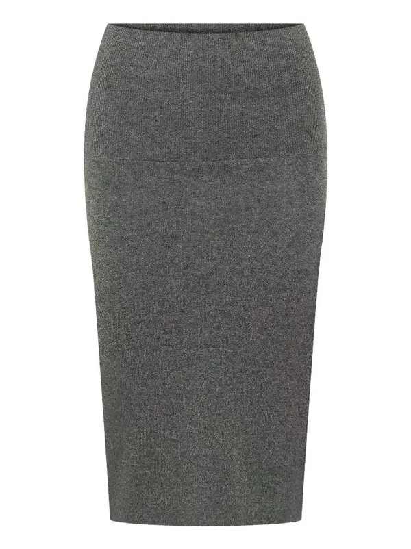 Stella McCartney Wool Knit Pencil Skirt - Grey