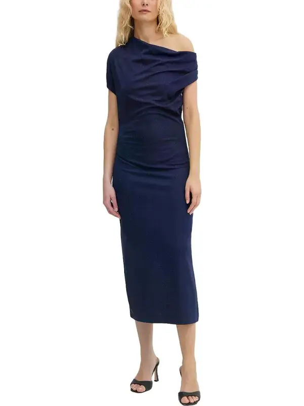 SILVIAN HEACH Crystal-embellished Draped Maxi Dress - Blue