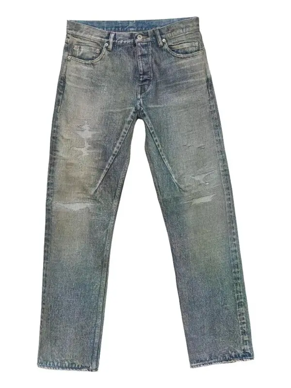 Rick Owens Krist Wash Distressed Jeans - Blue