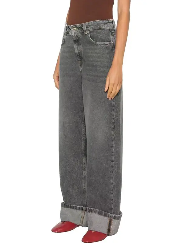 I BLUES Jeanne Wide-leg Turn-up Jeans - Grey
