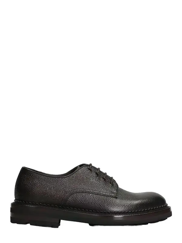 GREEN GEORGE Grainy Derby Shoes - Brown