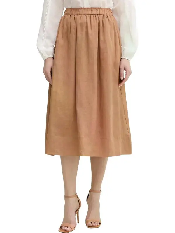 SILVIAN HEACH Gathered Elasticated-waist Midi Skirt - Pink