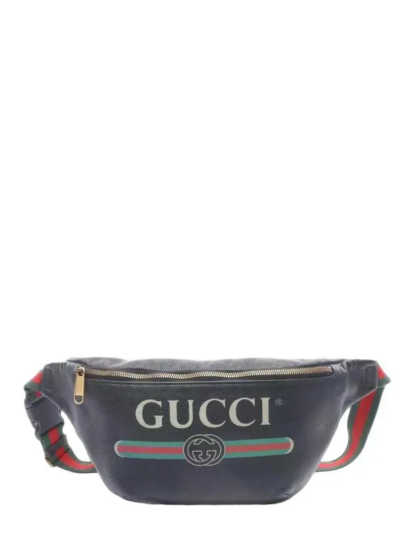 Gucci 2000s Web Logo Belt Bag - Black