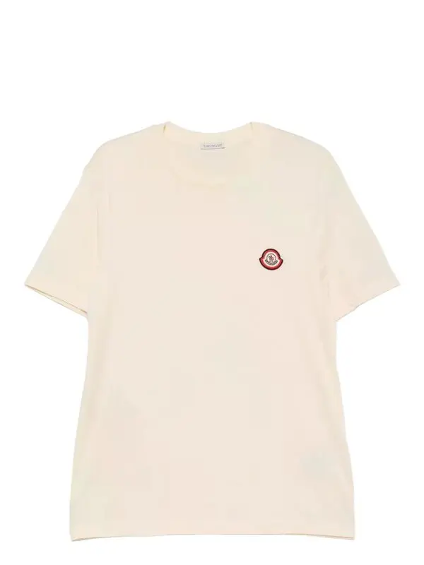 Moncler Logo-patch Jersey T-shirt - Neutrals