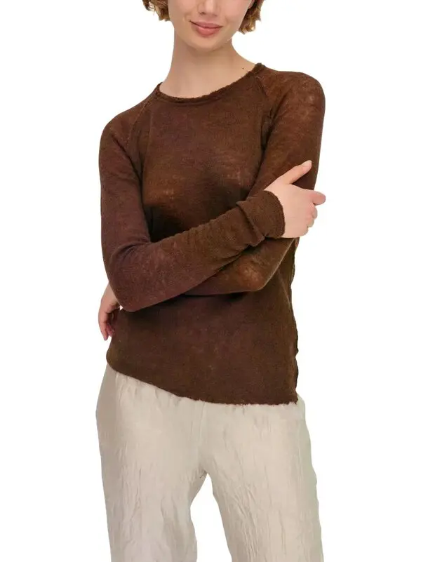 GUDRUN & GUDRUN Barba Raglan-sleeve T-shirt - Brown