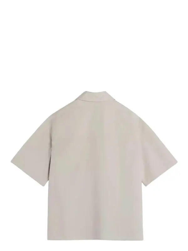 Maison Kitsuné Logo-embroidered Short-sleeve Shirt - Neutrals