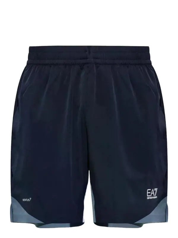 EA7 Logo-print Shorts - Blue