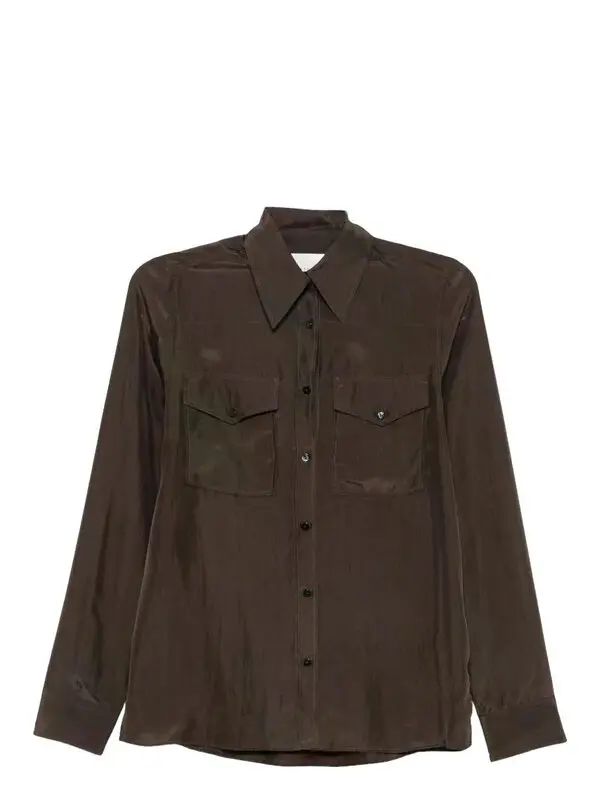 XACUS Silk Slub Texture Shirt - Brown