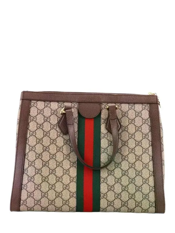 Gucci Ophidia Gg Coated Canvas Medium Tote Bag - Brown