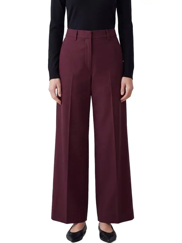 Max Mara High-waisted Wide-leg Cotton Palazzo Pants - Ruby