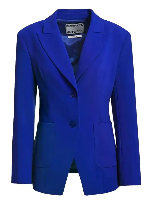 Essentiel Antwerp Knightly Single-breasted Padded-shoulder Blazer - Blue