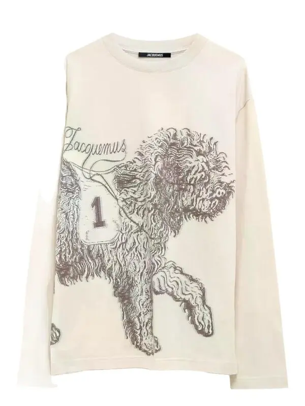 Jacquemus Bichon Graphic-print Long-sleeve T-shirt - Neutrals
