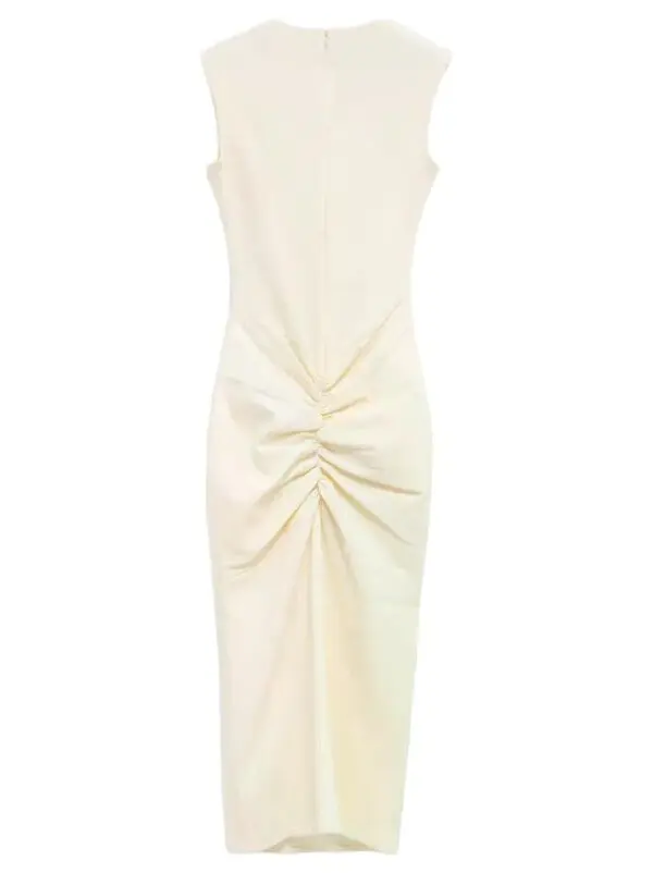 Jacquemus The Alba Ruched Fitted Midi Dress - Neutrals