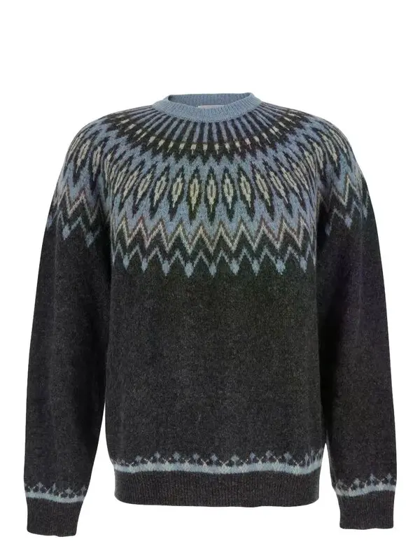 ROBERTO COLLINA Fair Isle-knit Sweater - Grey