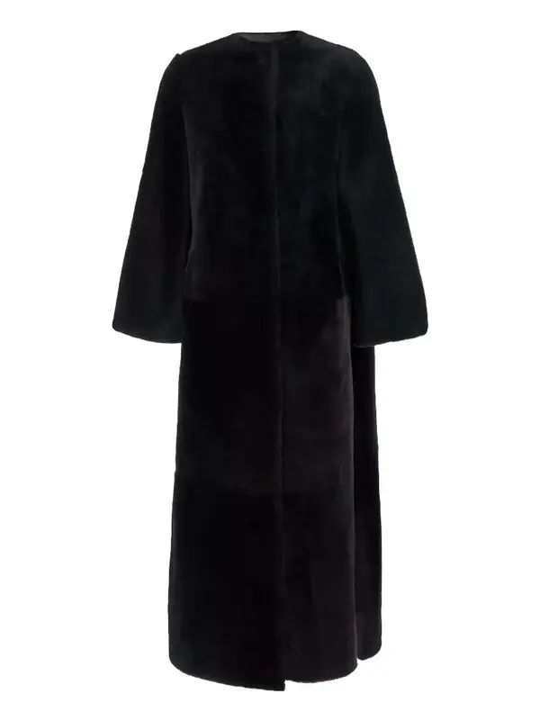 YVES SALOMON Concealed-fastening Faux-fur Coat - Black