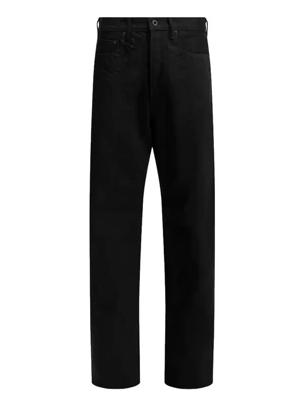 Kapital Monkey Th Logo-patch Straight-leg Jeans - Black