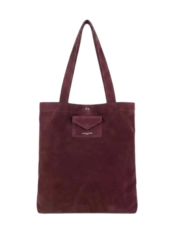 LANCASTER Suede-finish Logo-patch Shouder Bag - Red
