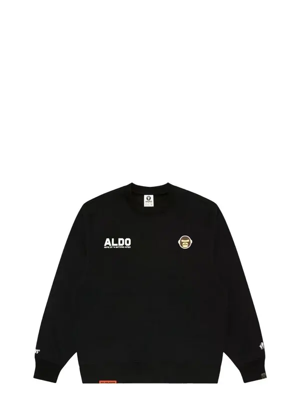 AAPE BY *A BATHING APE Moonface Logo-patch Sweatshirt - Black