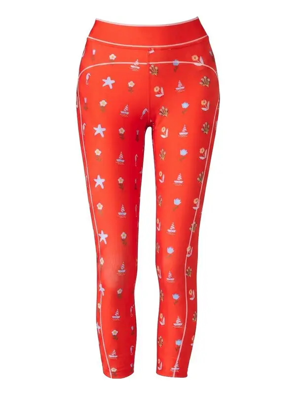 JESSIE ZHAO NEW YORK Tides High-waisted Cropped Leggings - Red