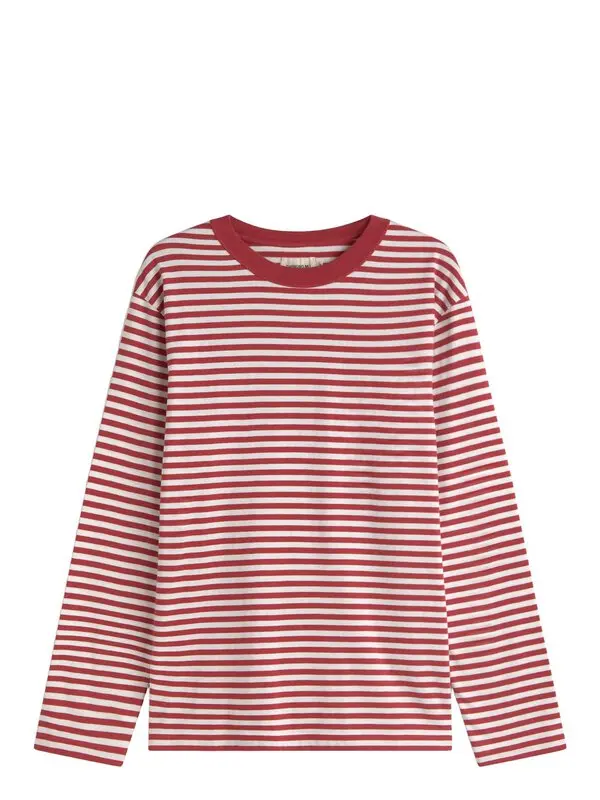 THINKING MU Striped Emilio Long-sleeve T-shirt - Red