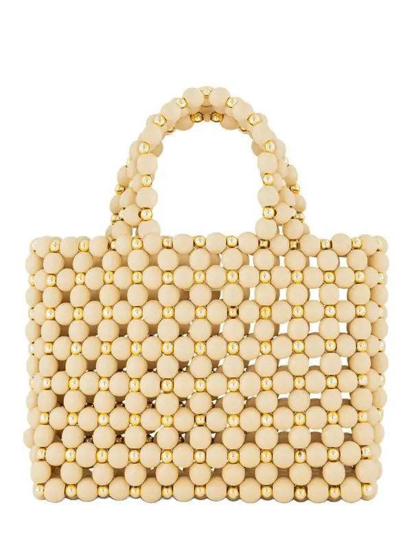 BELYED HANDCRAFT Bolda – Natural Wooden Bead Handbag Belyed - Gold