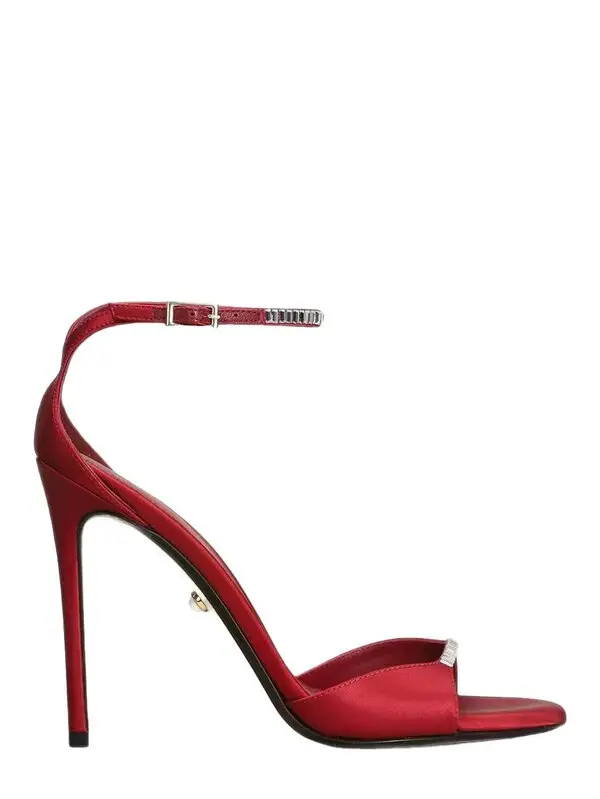 ALEVI MILANO Crystal-embellished Satin Sandals - Red