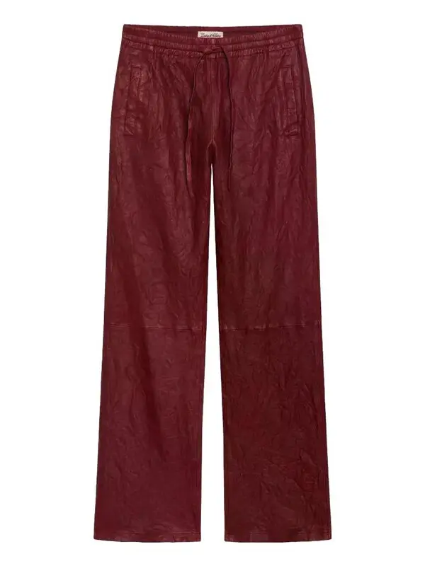 Zadig&Voltaire Pocha Crinkled Leather Pants - Red