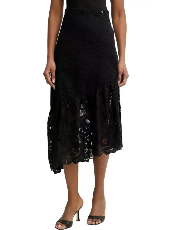 Guess Ruffled Lace Skirt - Black