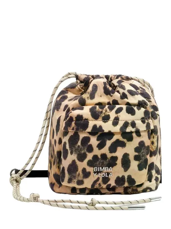 Bimba Y Lola Drawstring Leopard Mini Bag - Neutrals