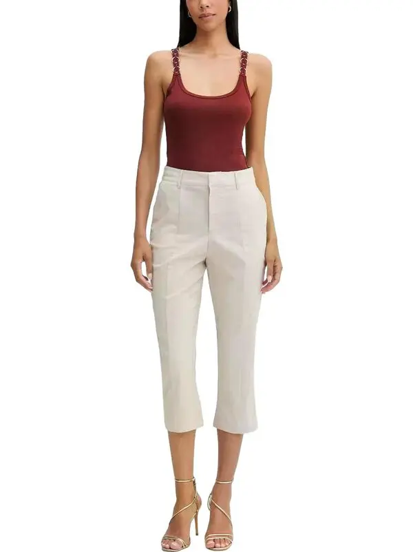 Guess Cropped Tailored Trousers - Neutrals
