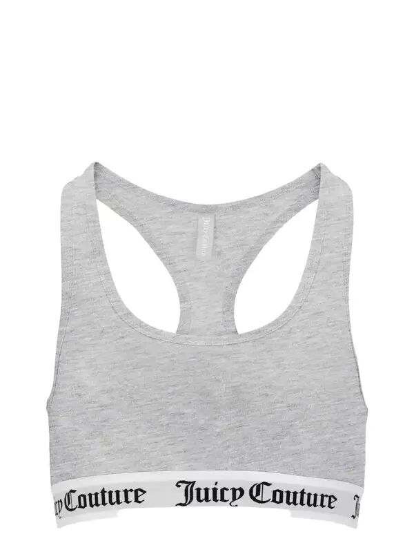 Juicy Couture Logo-tape Racerback Bra - Grey