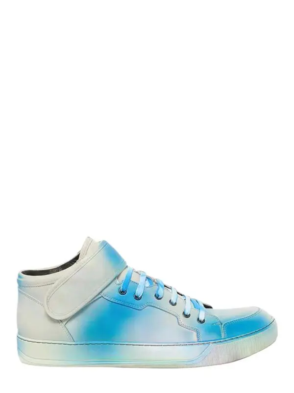 LANVIN Midtop Touch-strap Lace-up Sneakers - Blue