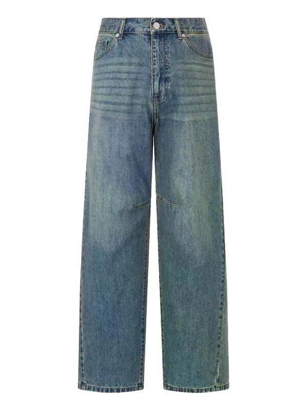 STUDIO TOMBOY Washed-denim Wide-leg Jeans - Blue