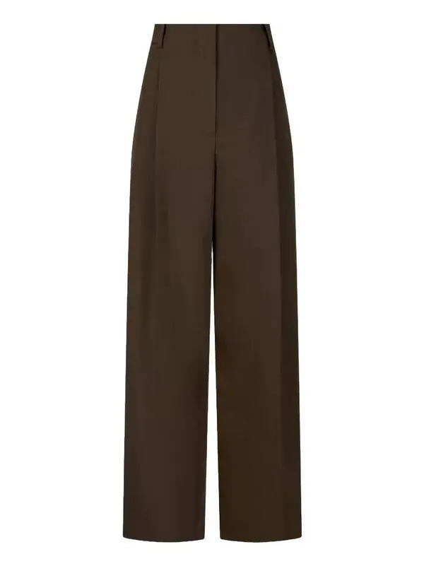 STUDIO TOMBOY Pleated Wide-leg Trousers - Brown