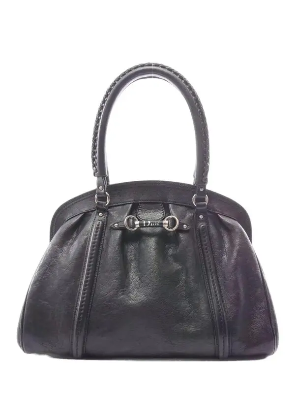 Dior 2000s Logo-detail Braided-handle Handbag - Black