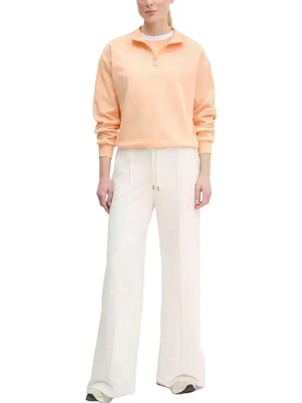 Guess Logo-print Quarter-zip Sweatshirt - Orange