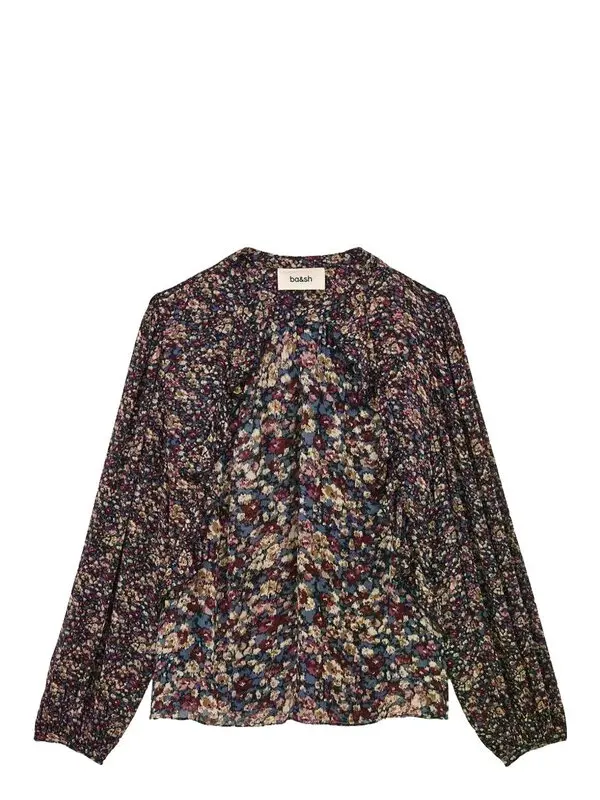 Ba&sh Kross Floral-print Ruffled Blouse - Blue