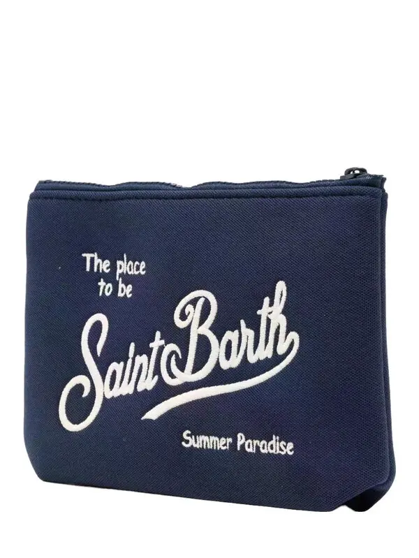 MC2 SAINT BARTH Aline Logo-embroidered Clutch Bag - Blue