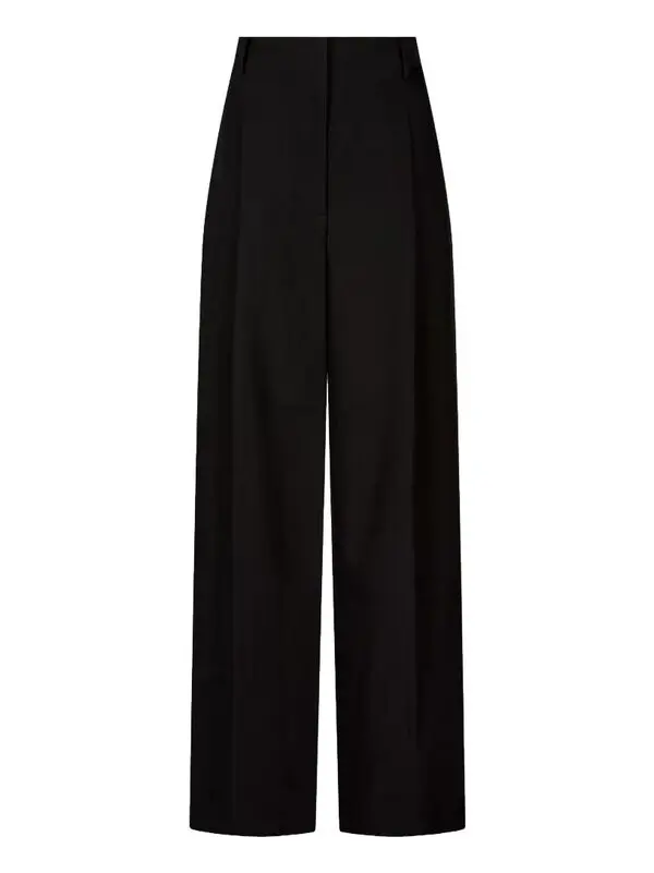STUDIO TOMBOY Pleated Wide-leg Trousers - Black