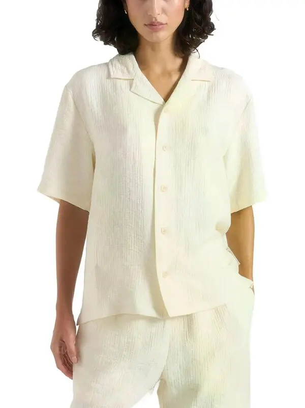 Manière De Voir Harley Textured Revere Shirt - Neutrals