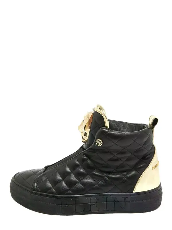 Philipp Plein Quilted Crystal-embellished Sneakers - Black