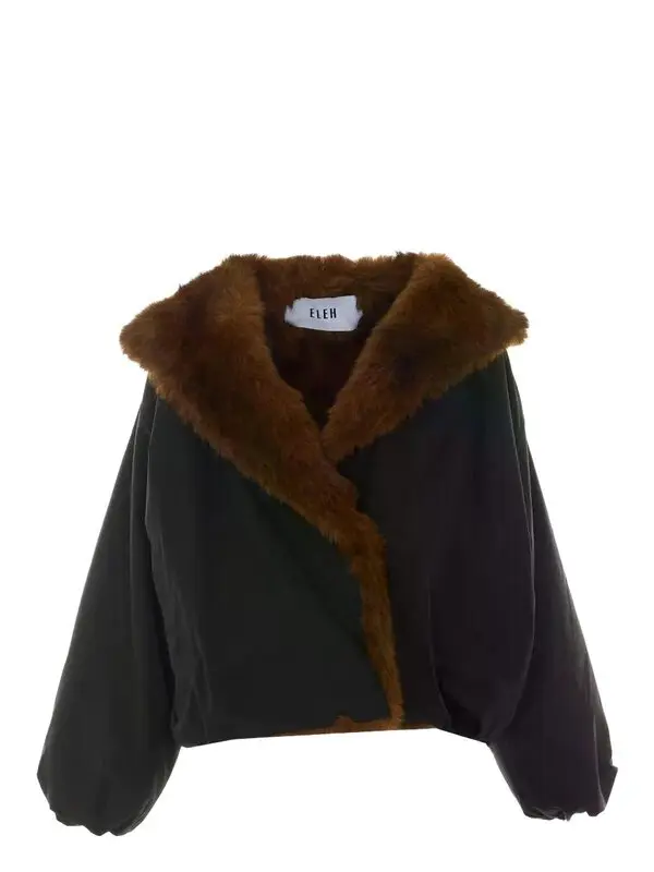 ELEH Faux-fur Trim Hooded Jacket - Black